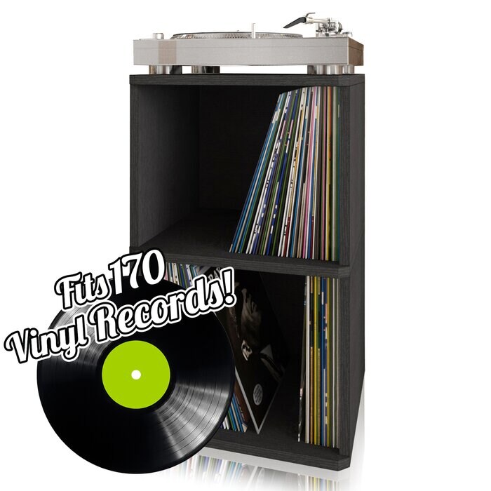 Vinyl Record Cube 2 Shelf, Black | Michaels