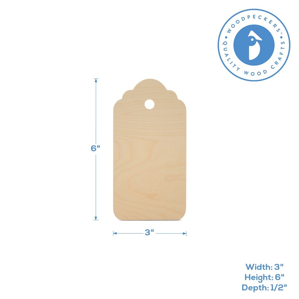 Wood Gift Tag Cutout, Multiple Sizes Available, Unfinished Tags for ...