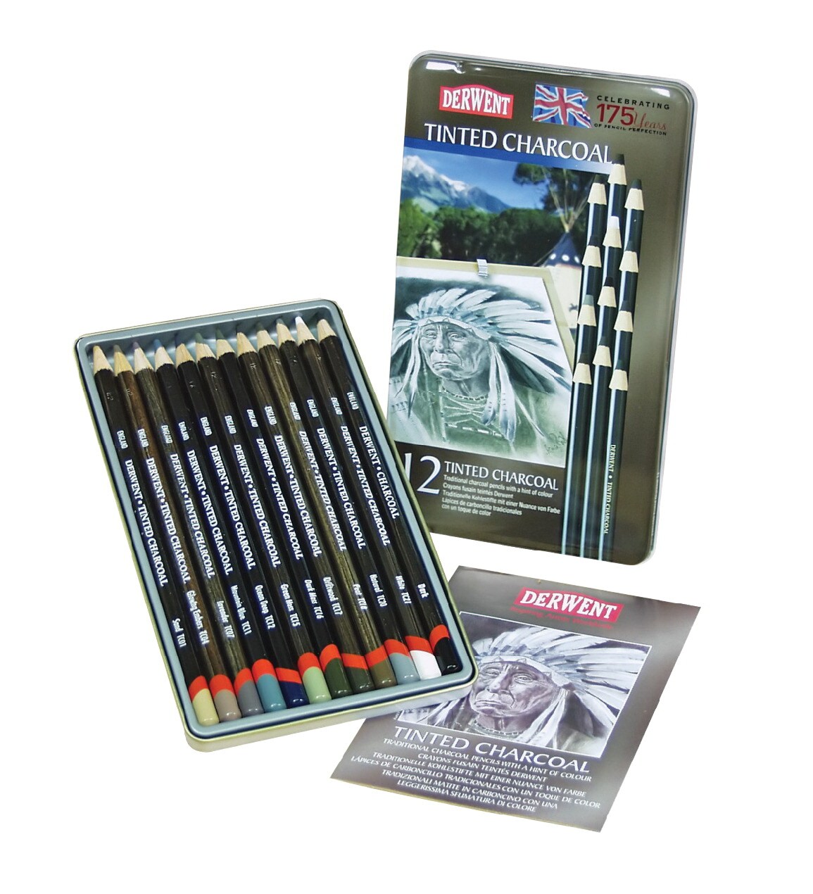 derwent-non-toxic-tinted-charcoal-pencil-assorted-color-pack-of-12