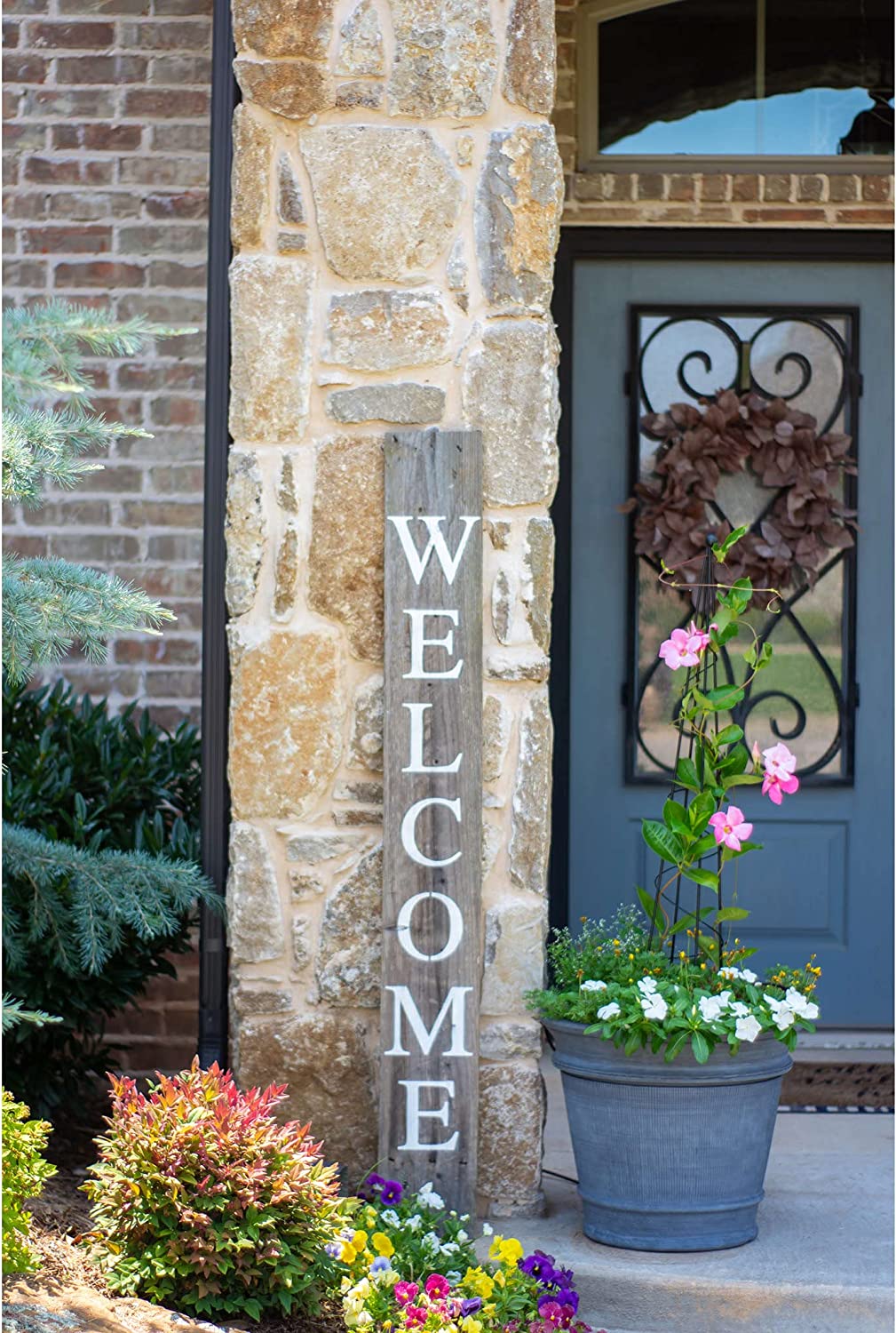 Rustic Farmhouse 5ft Vertical Front Porch Welcome Sign | Porch Decor ...