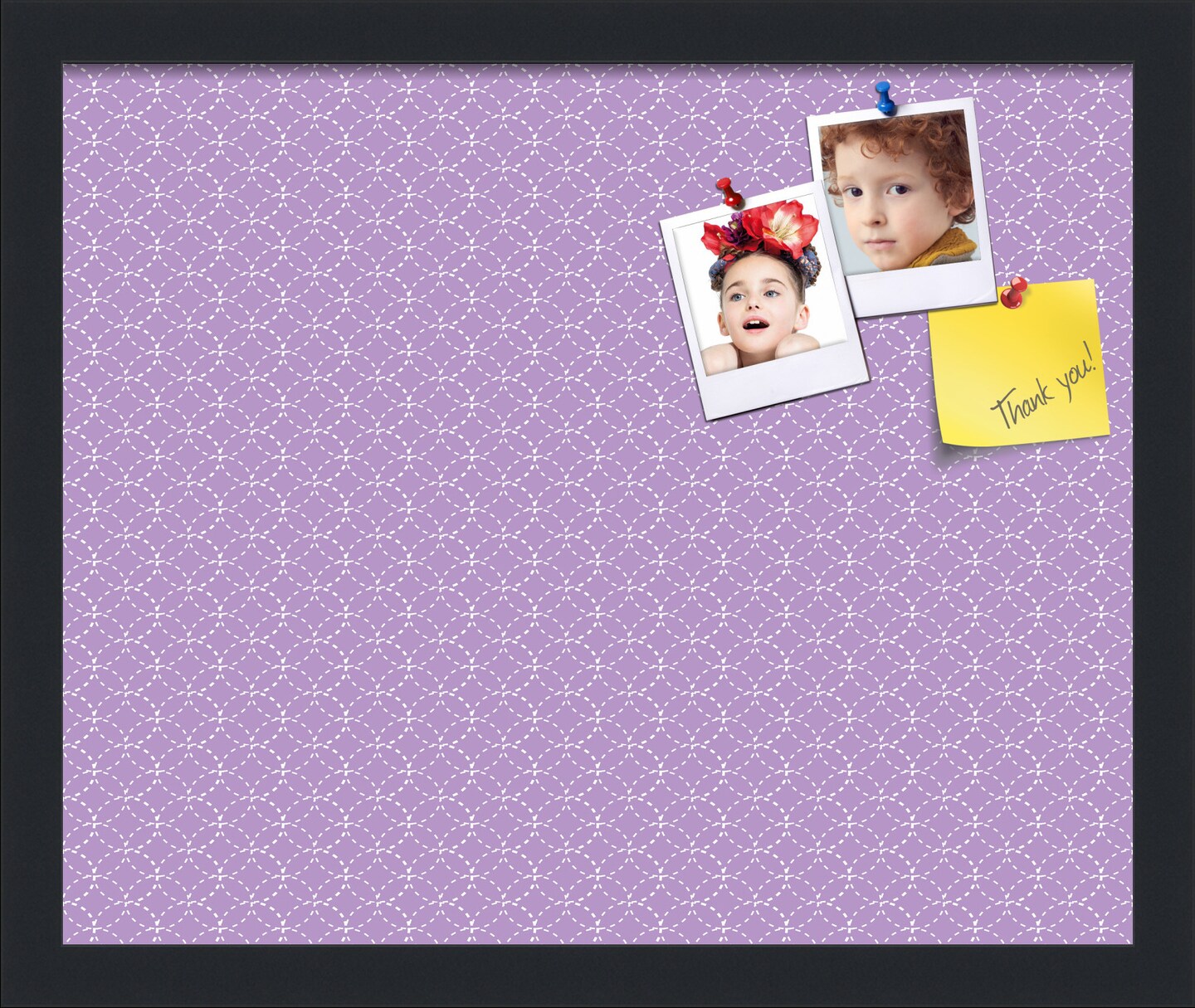 PinPix Custom Bulletin Board Purple Circles Poster Board Has a Fabric ...