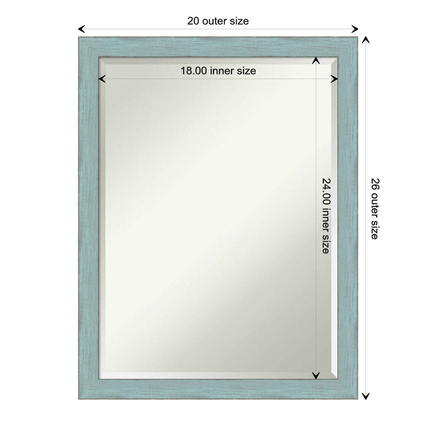 Beveled Wood Bathroom Wall Mirror, Sky Blue Rustic Frame | Michaels