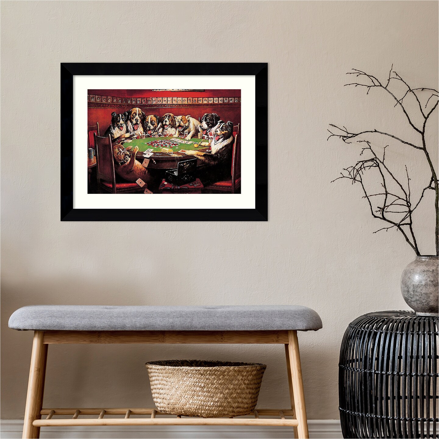 Poker Sympathy by C.M. Coolidge Wood Framed Wall Art Print 27 in. W x ...