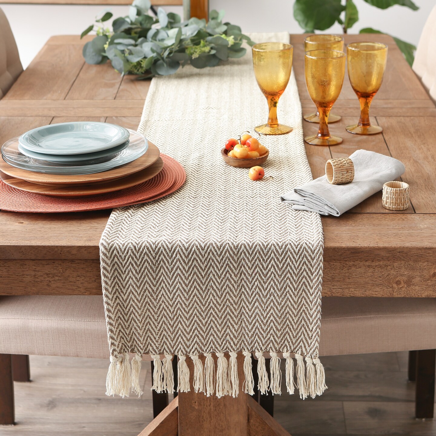 DII Brown Chevron Table Runner 15x108 | Michaels