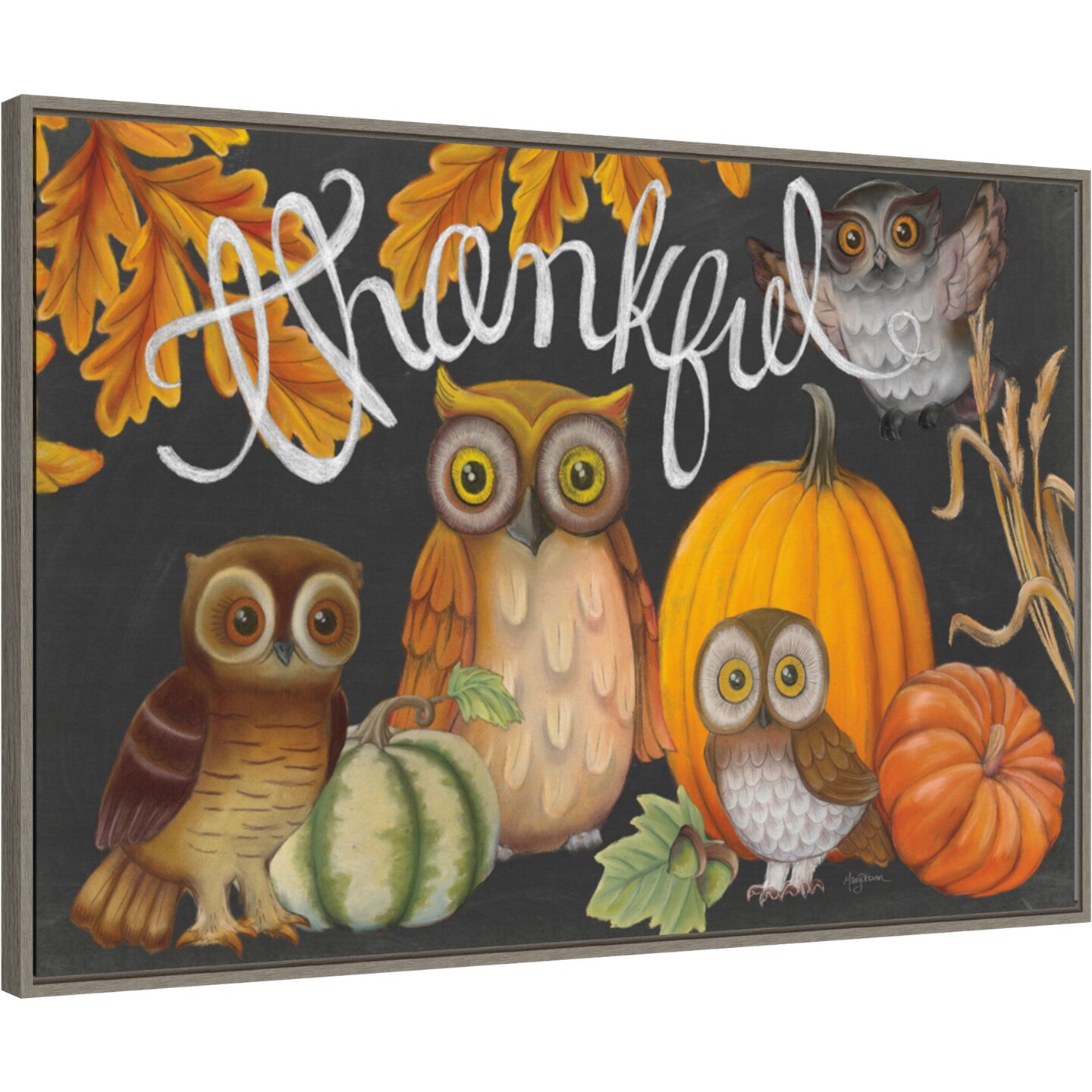 Harvest Owl III by Mary Urban 33-in. W x 23-in. H. Canvas Wall Art ...