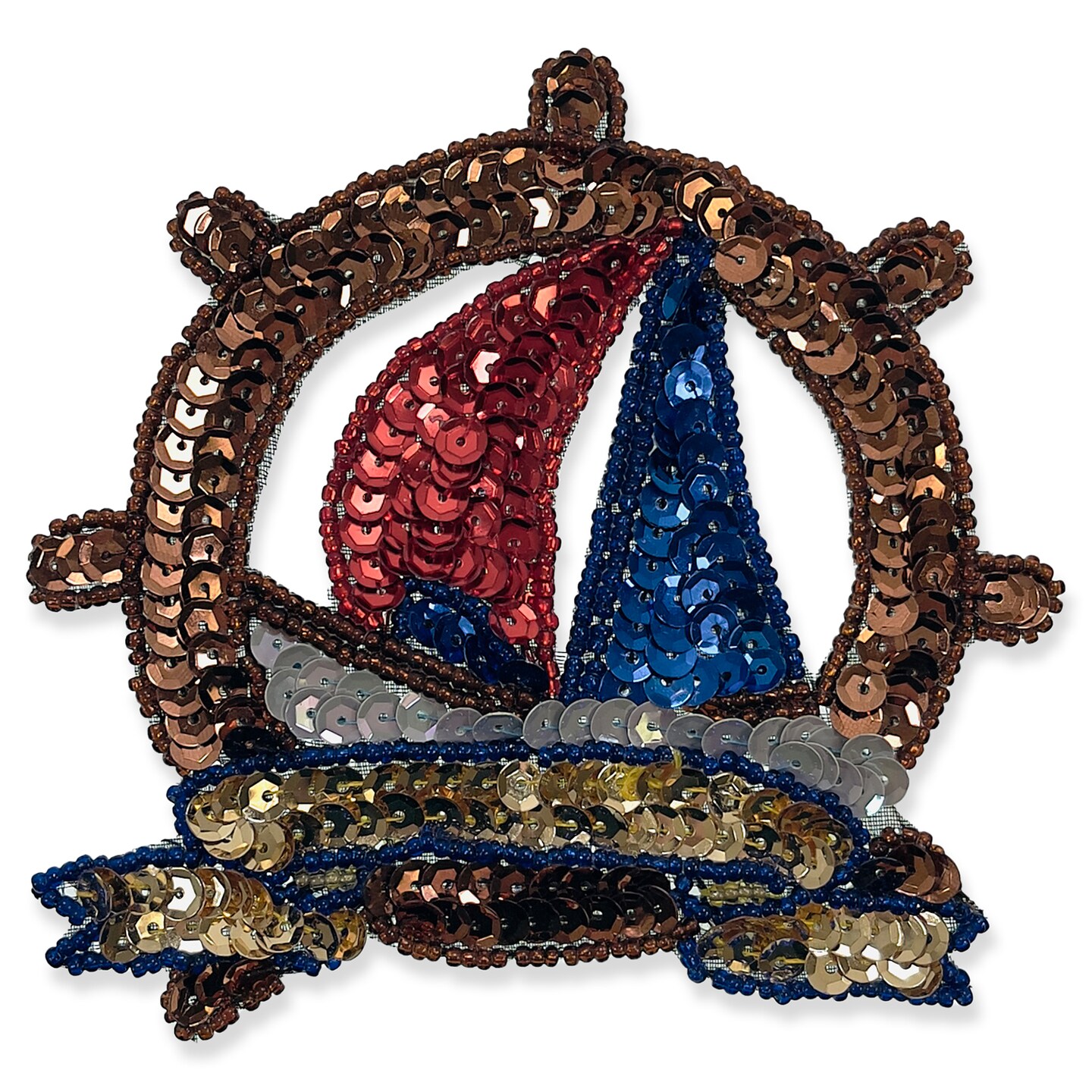 Captains Wheel with Sailboat Sequin Applique | Michaels