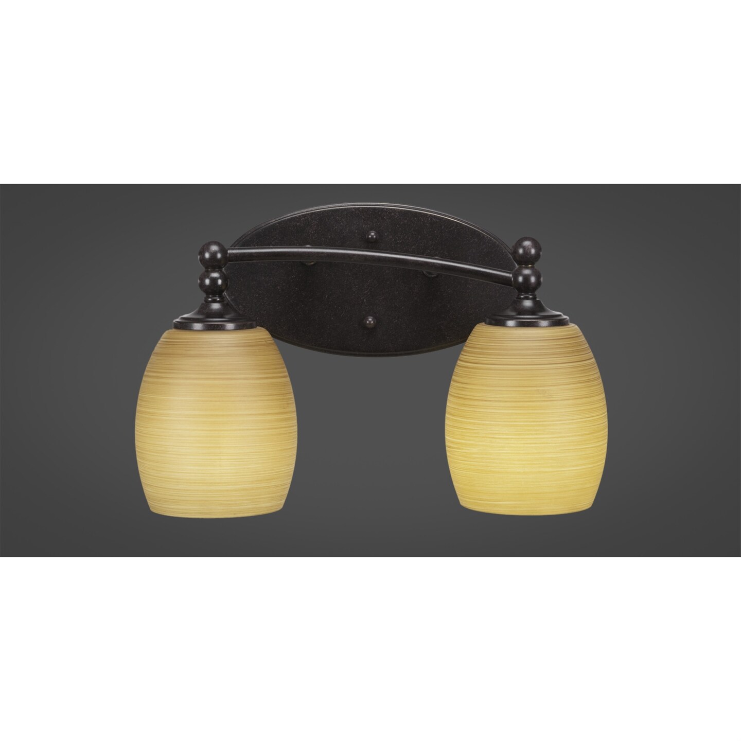 Capri 2 Light Bath Bar Shown In Dark Granite Finish With 5" Cayenne ...