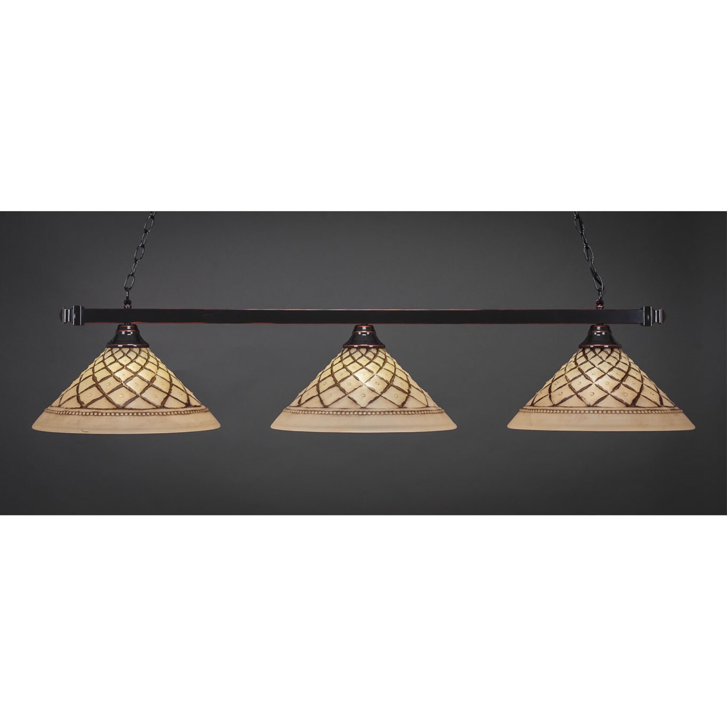 Square 3 Light Bar Shown In Black Copper Finish With 16" Chocolate ...