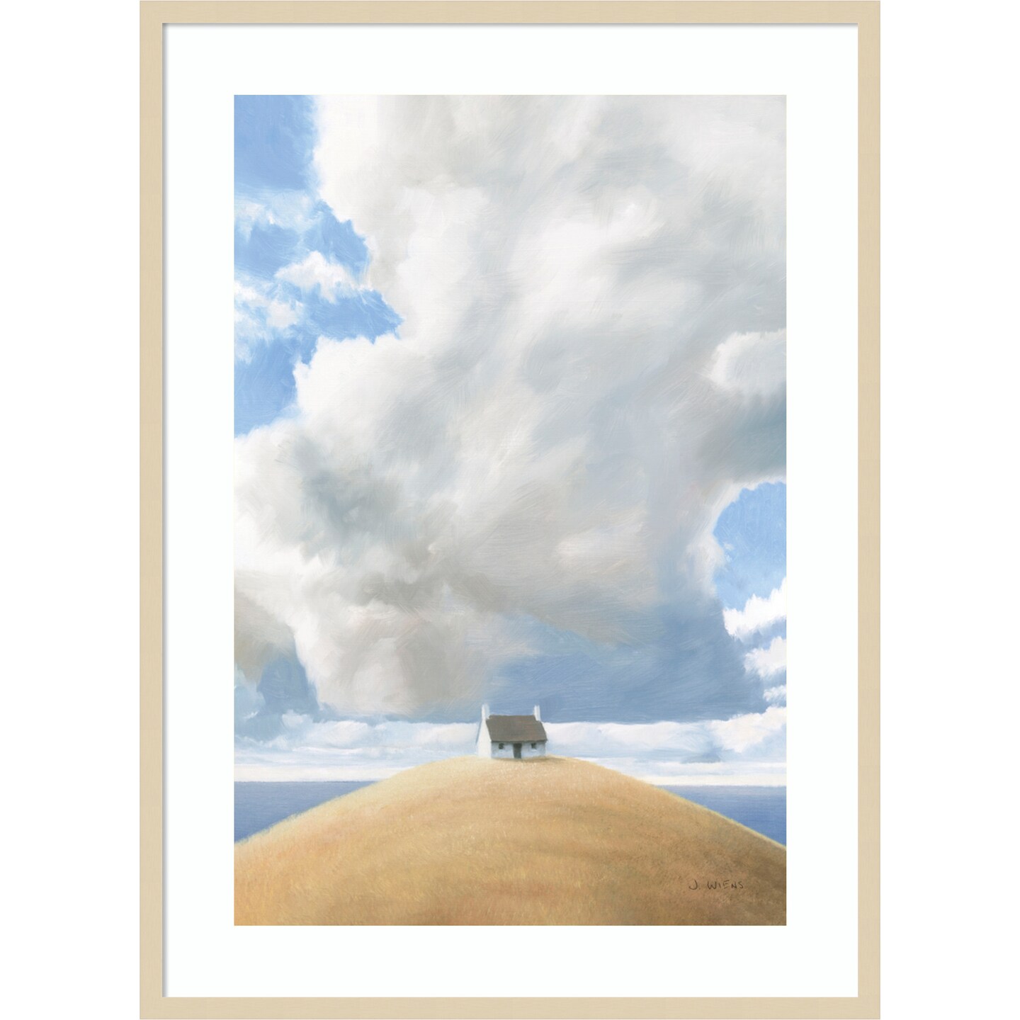 House on the Hill by James Wiens Wood Framed Wall Art Print 30 in. W x ...