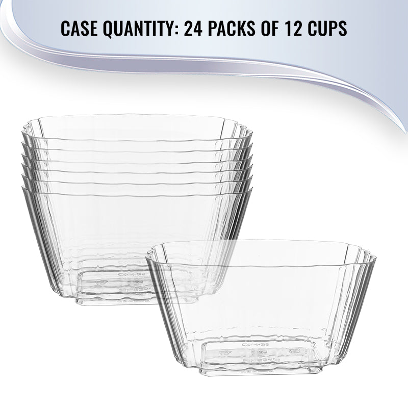 Clear Fluted Rectangular Disposable Plastic Pudding Cups (288 Cups ...