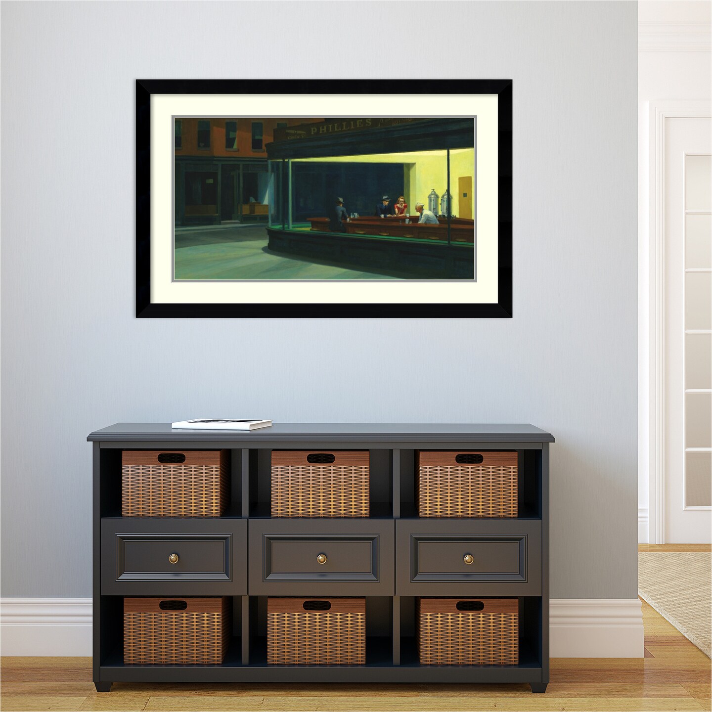 Nighthawks 1942 by Edward Hopper Wood Framed Wall Art Print | Framed ...