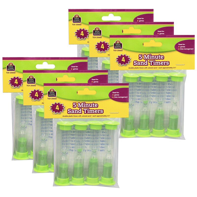 Sand Timers, Small, 5 Minute, 4 Per Pack, 6 Packs | Early Childhood ...