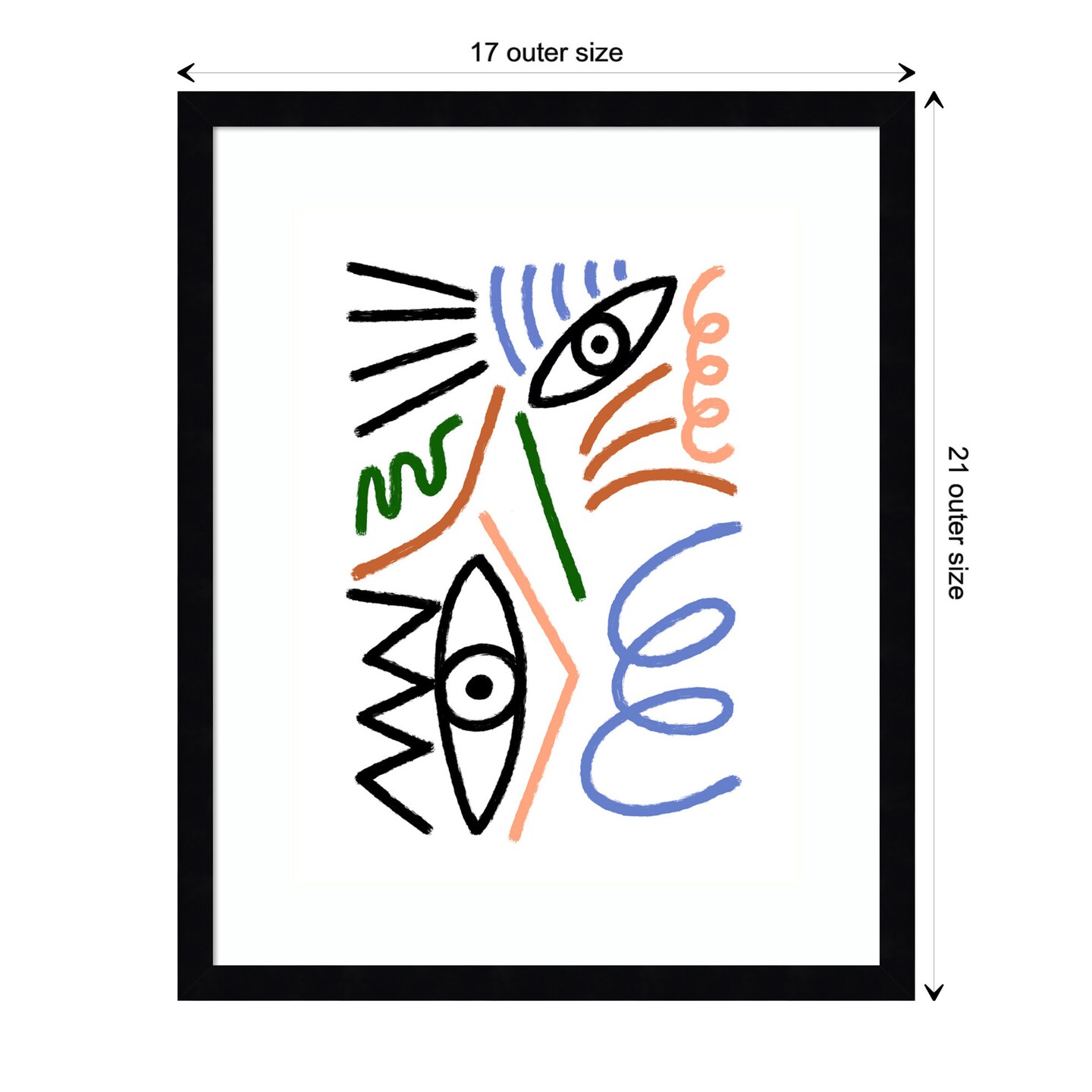 Abstract Face Jumble by Marcello Velho Wood Framed Wall Art Print ...