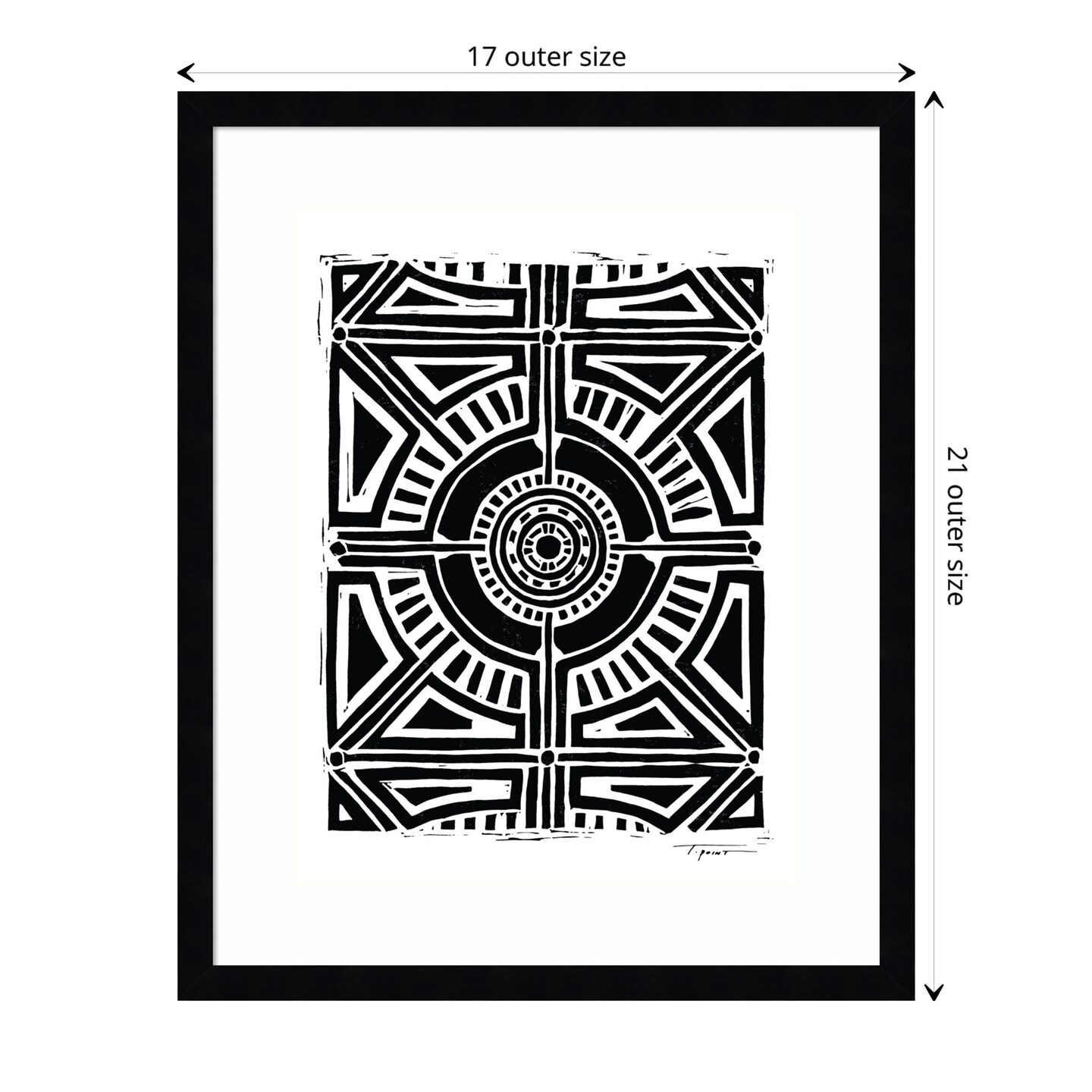 Circular Geometric Pattern by Statement Goods Wood Framed Wall Art ...