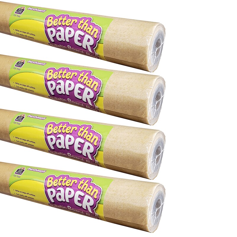 Better Than Paper® Bulletin Board Roll, 4' x 12', Parchment, Pack of 4 ... Better Than Paper® Bulletin Board Roll, 4' x 12', Parchment, Pack of 4 ...