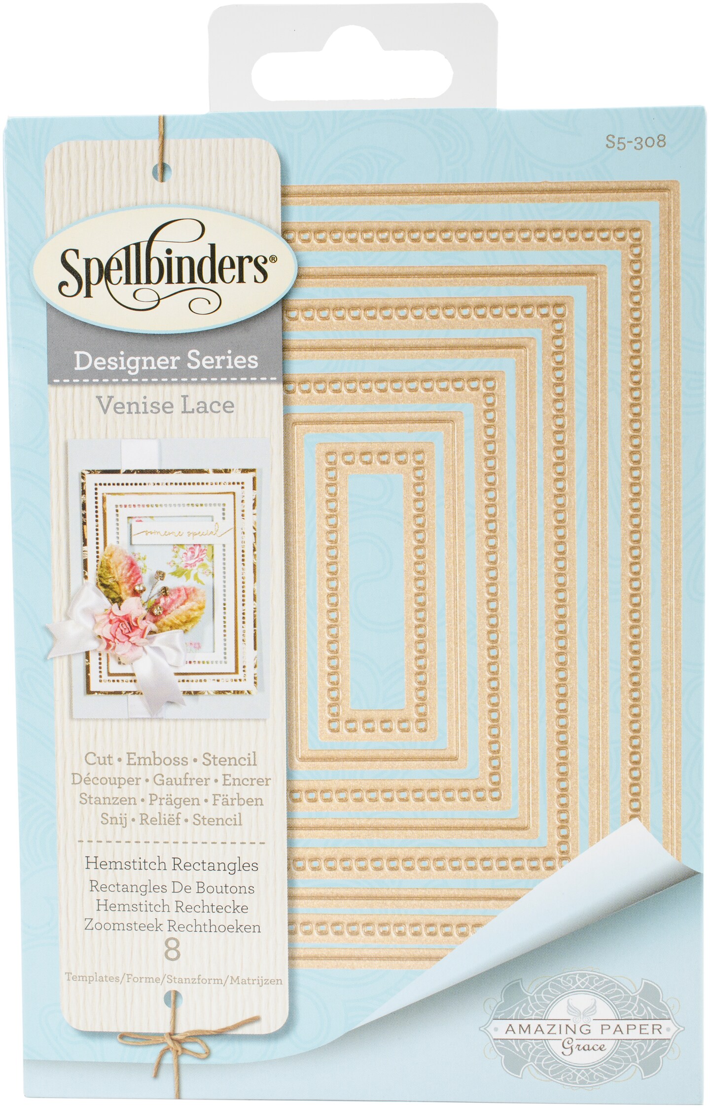 Spellbinders Shapeabilities Dies By Becca Feeken-Venise Lace-Hemstitch ...