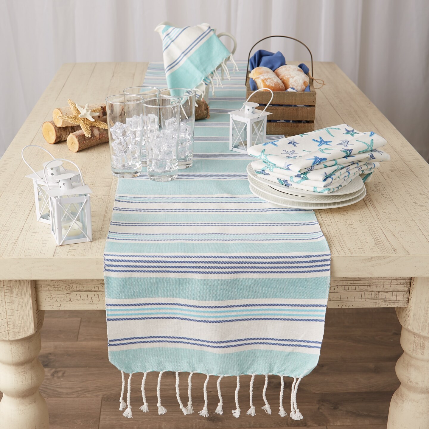 DII Tidal Stripe Fouta Table Runner 14x72 | Michaels