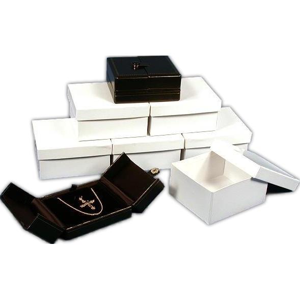 6 Pendant Necklace Boxes Black Leather Gift Display | Michaels