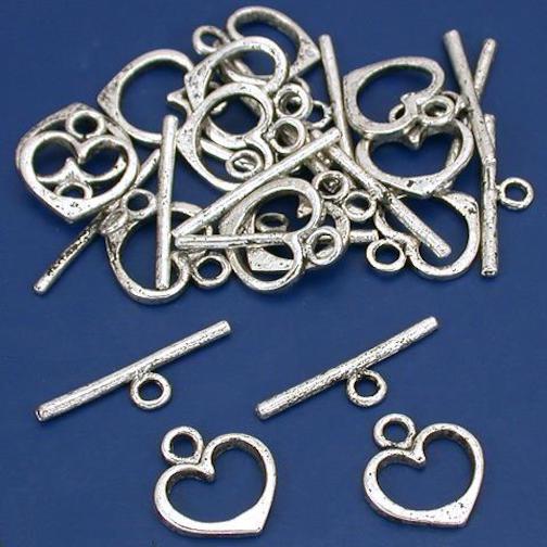 Heart Toggle Clasp Antique Silver Plt 15.5mm Approx 14 | Michaels