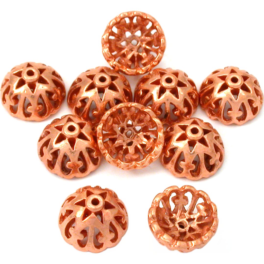 Filigree Bead End Caps Copper Plated 12.5mm Approx 10 | Michaels