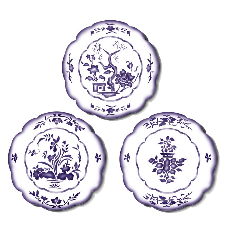 Three Plates Wall Stencil | 2128 by Designer Stencils | Pattern ...
