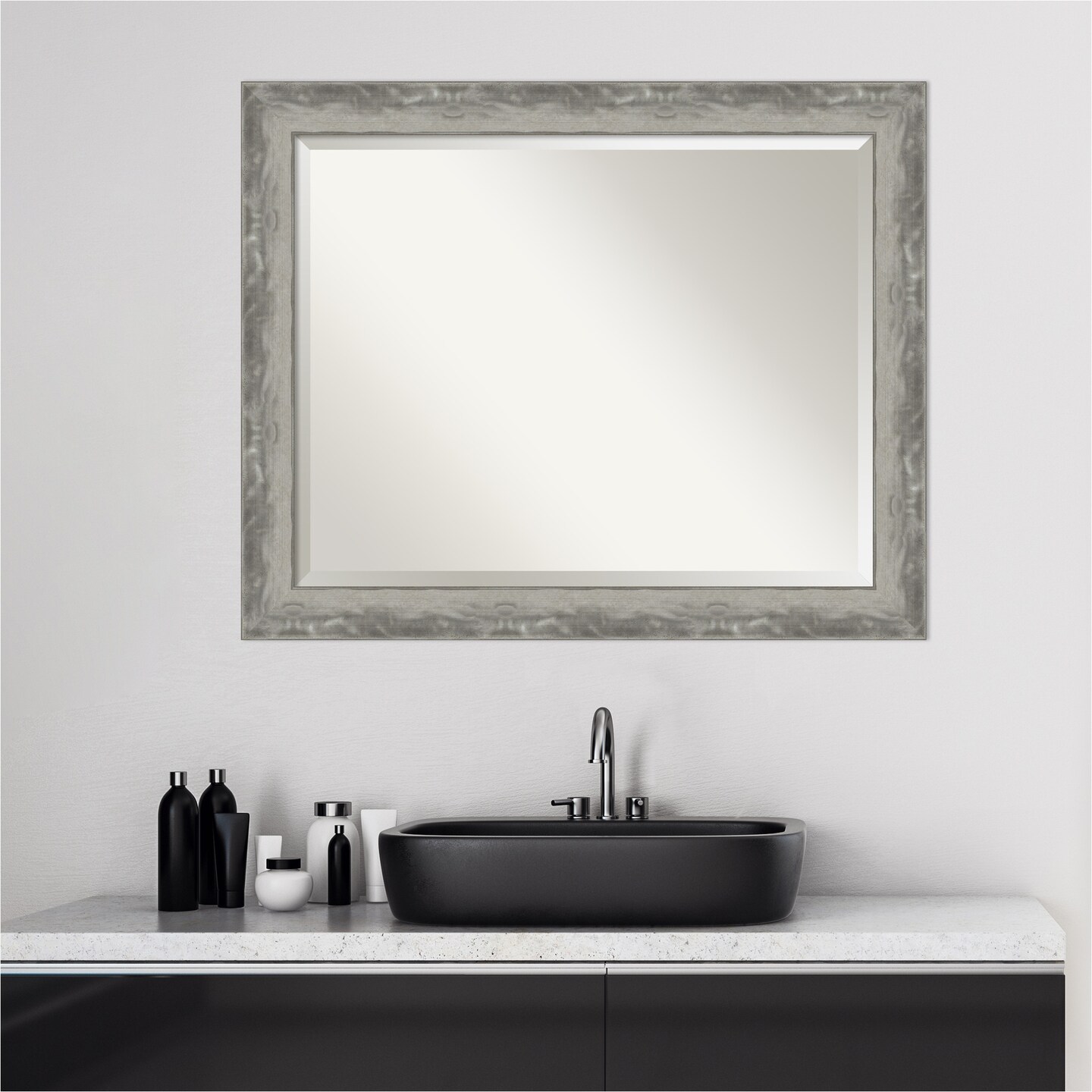 Beveled Bathroom Wall Mirror, Waveline Silver Narrow Frame | Michaels
