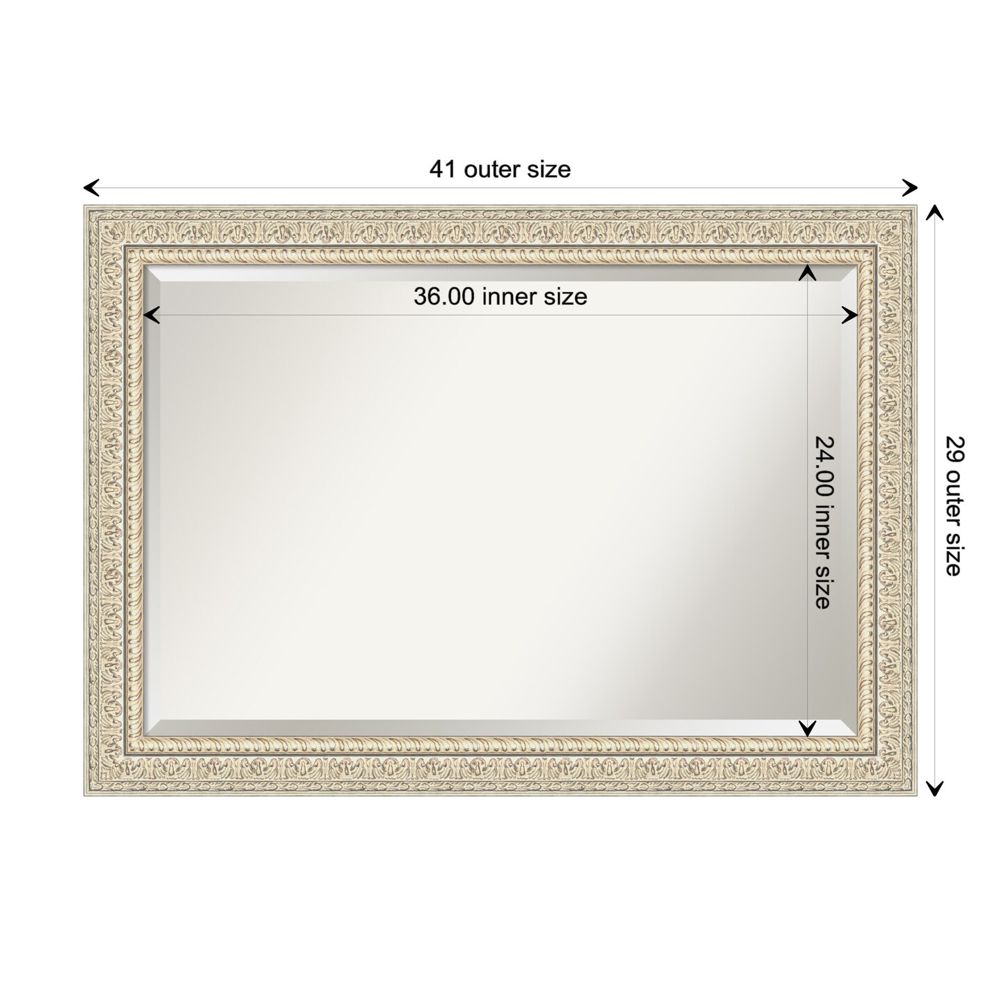 Beveled Wood Bathroom Wall Mirror, Fair Baroque Cream Frame | Michaels