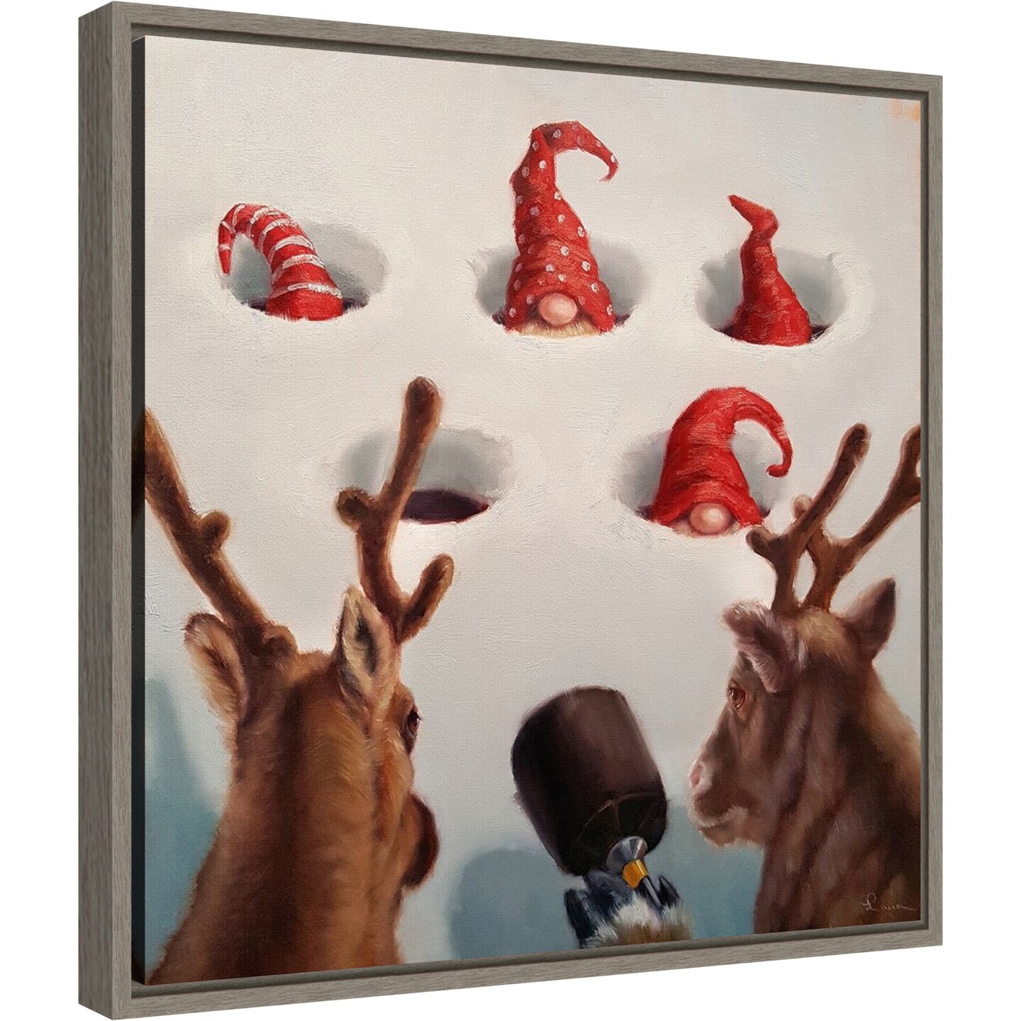 Whack-An-Elf Reindeer Games by Lucia Heffernan Canvas Wall Art Print ...