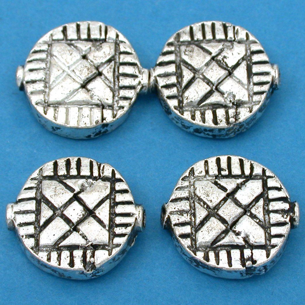 Fluted Disc Beads Antique Silver Plated 17.5mm Approx 4 | Michaels