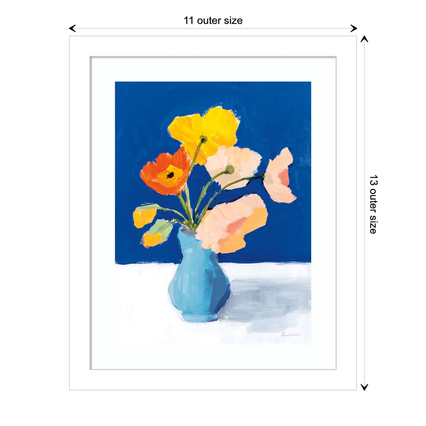 Poppies on Blue by Pamela Munger Wood Framed Wall Art Print | Michaels