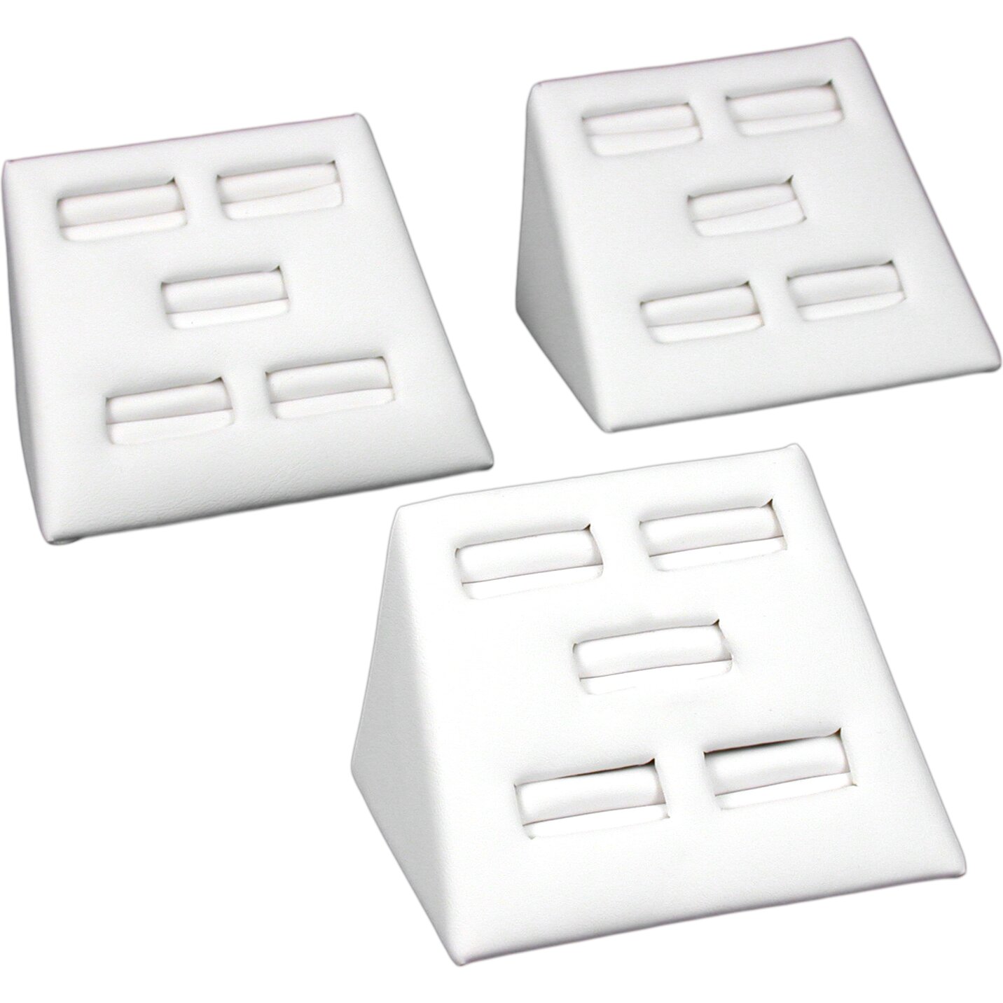 3 White Leather 5 Slot Ring Display Stands Jewelry Case | Michaels