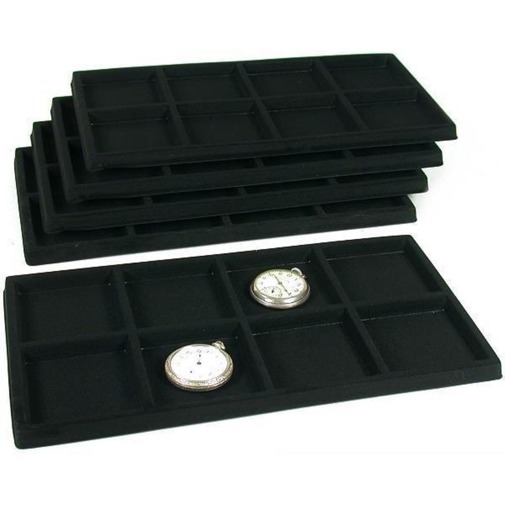 5 Black 8 Slot Pocket Watch Jewelry Display Case Tray Inserts | Michaels