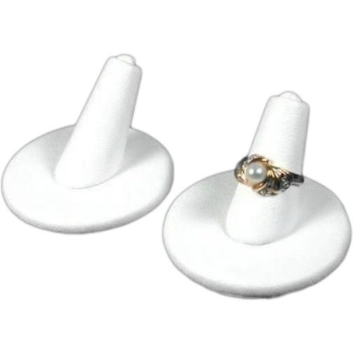 2 Ring Finger Displays White Leather Holders Counter | Michaels