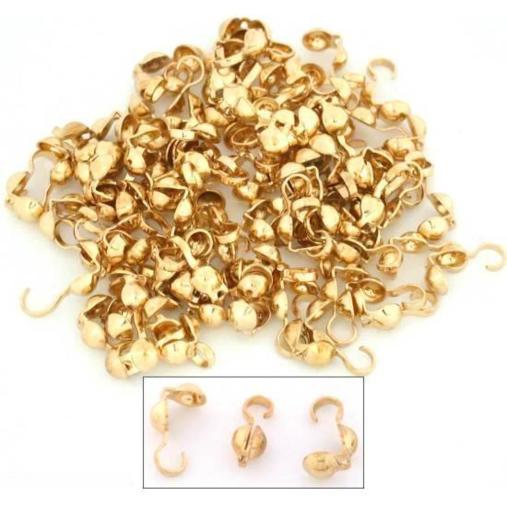 100 Bead Tips Clamshell Gold Plated Bead Stringing Parts | Michaels