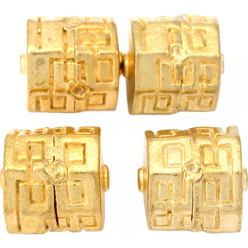 4 Octagon Barrel Bali Beads Gold Plt 13.5mm | Michaels