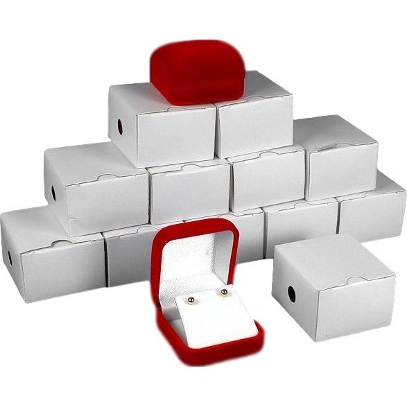 12 Earring Gift Boxes Red Flocked Jewelry Case Display | Michaels