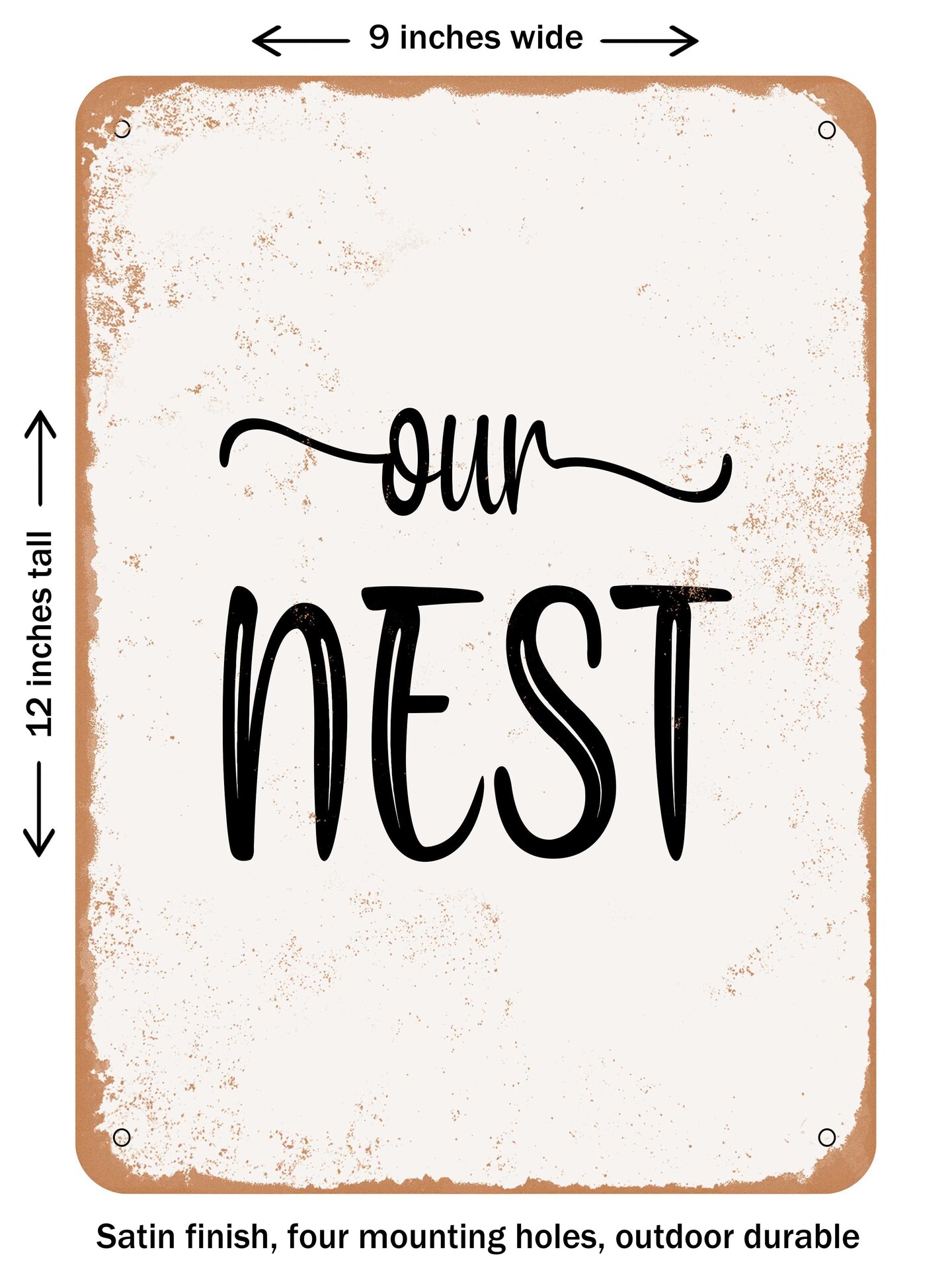 DECORATIVE METAL SIGN - Our Nest - 2 - Vintage Rusty Look | Michaels