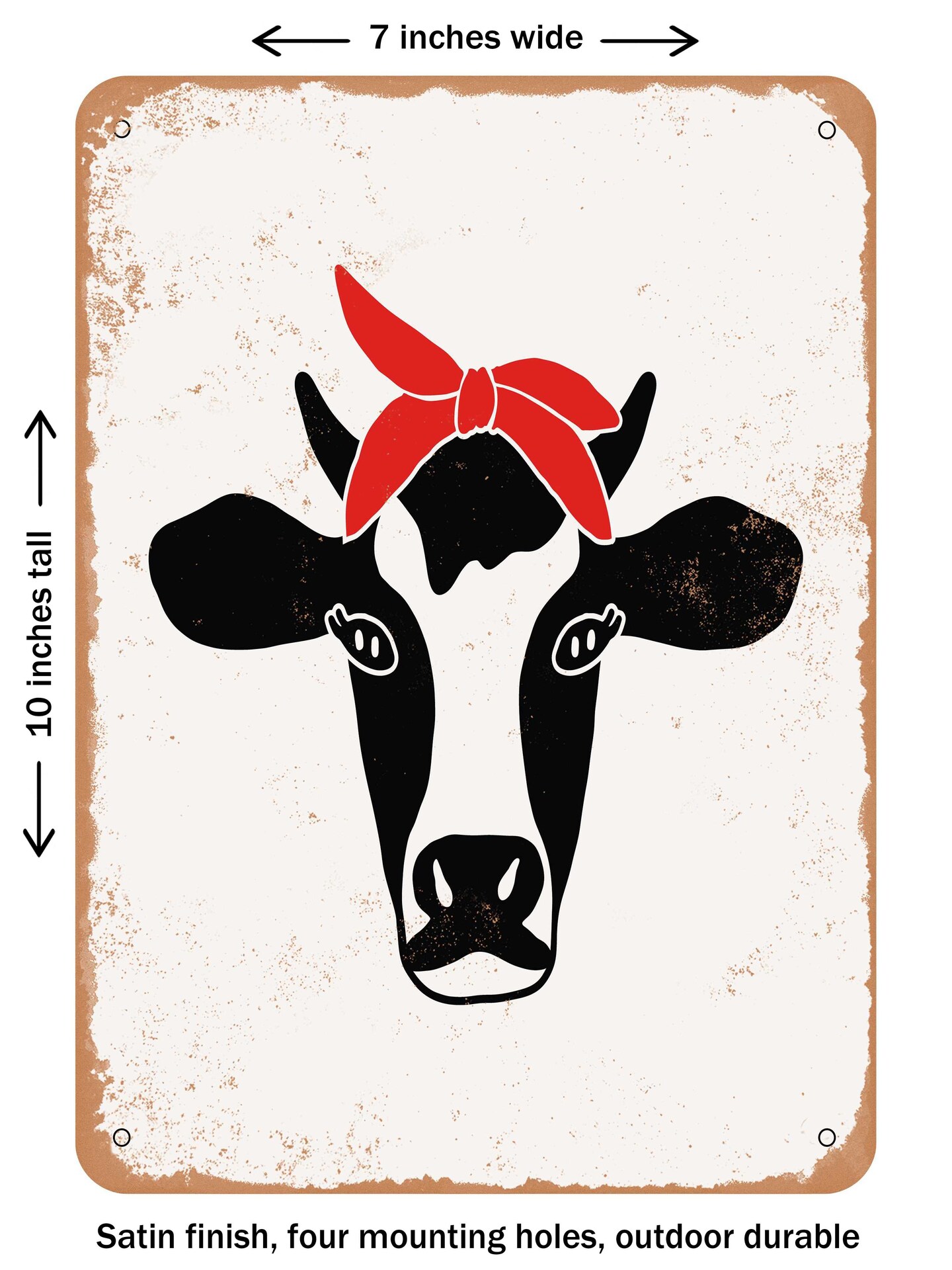 DECORATIVE METAL SIGN - Cow Bandana - Vintage Rusty Look | Michaels