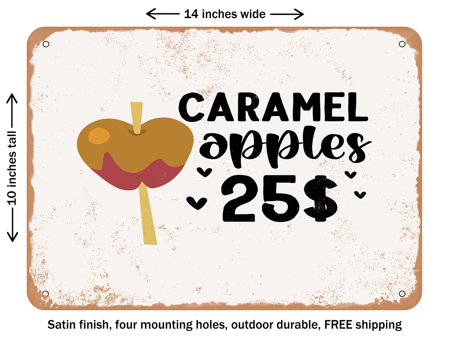DECORATIVE METAL SIGN - Caramel Apples5 - Vintage Rusty Look | Signs ...
