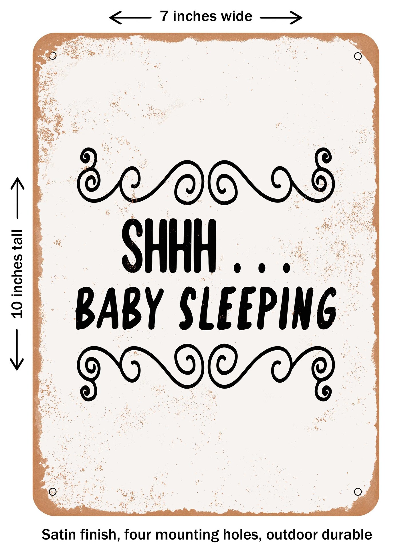 DECORATIVE METAL SIGN - Shhh Baby Sleeping - Vintage Rusty Look | Signs ...