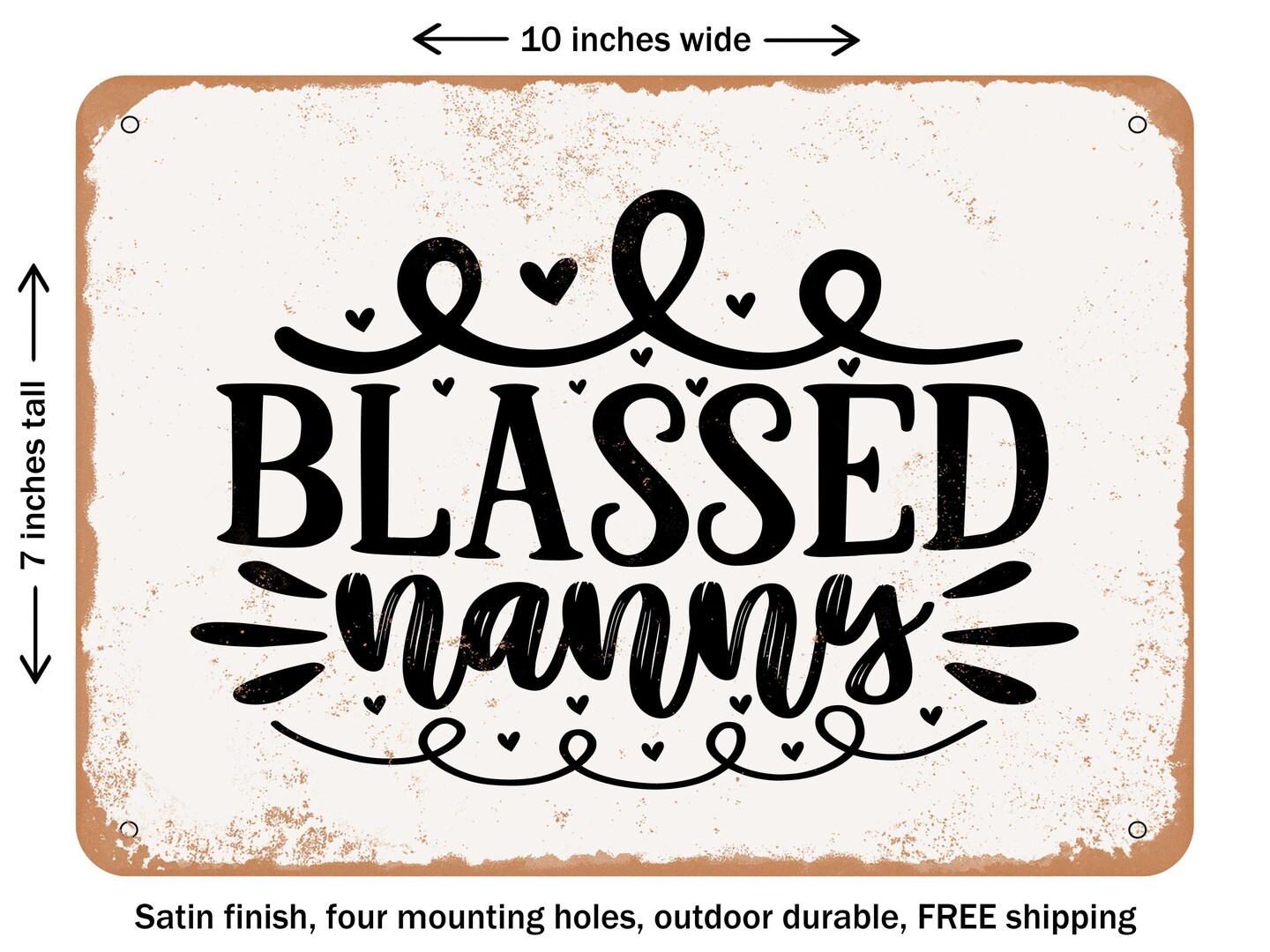 DECORATIVE METAL SIGN - Blessed Nanny - Vintage Rusty Look | Michaels