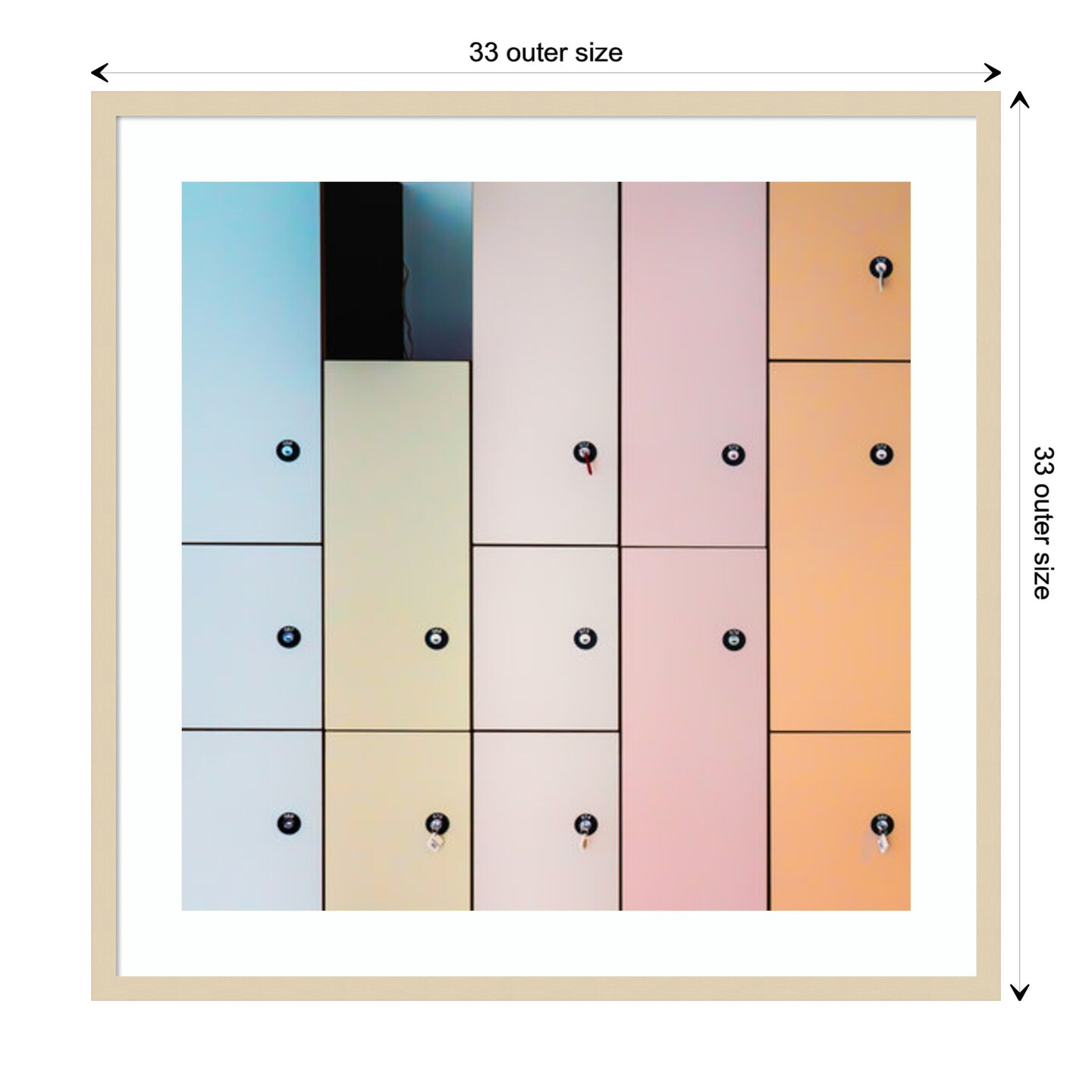 Pastel Lockers by Luc Vangindertael (laGrange) Wood Framed Wall Art ...