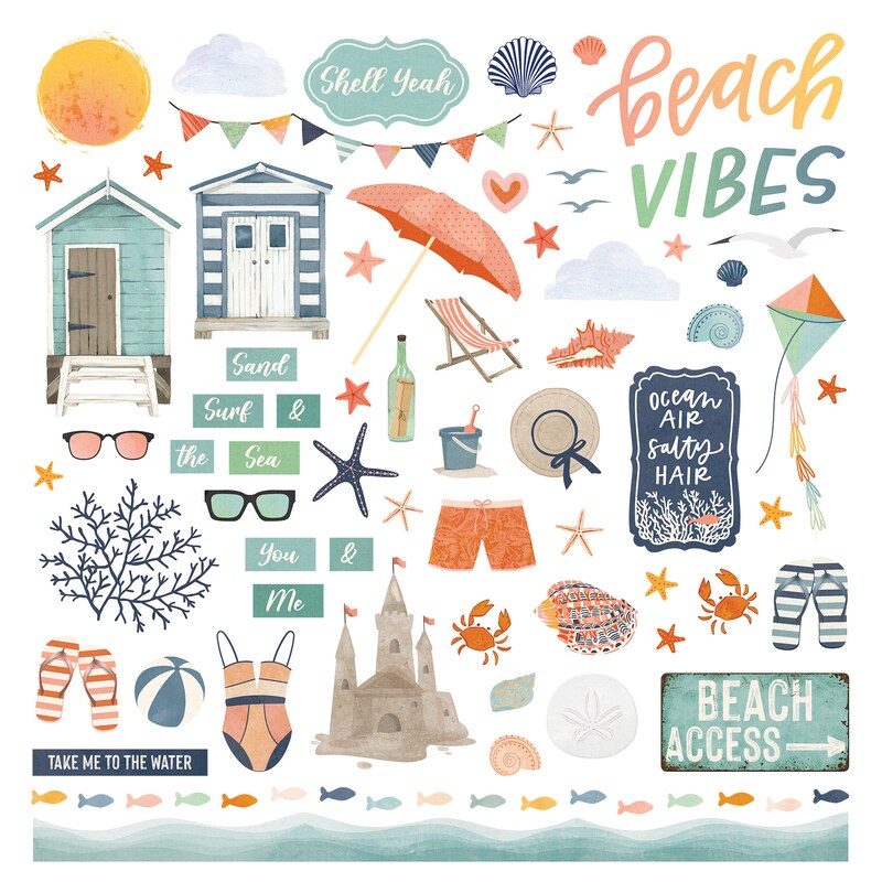 Beach Vibes Element Stickers - Photoplay | Michaels
