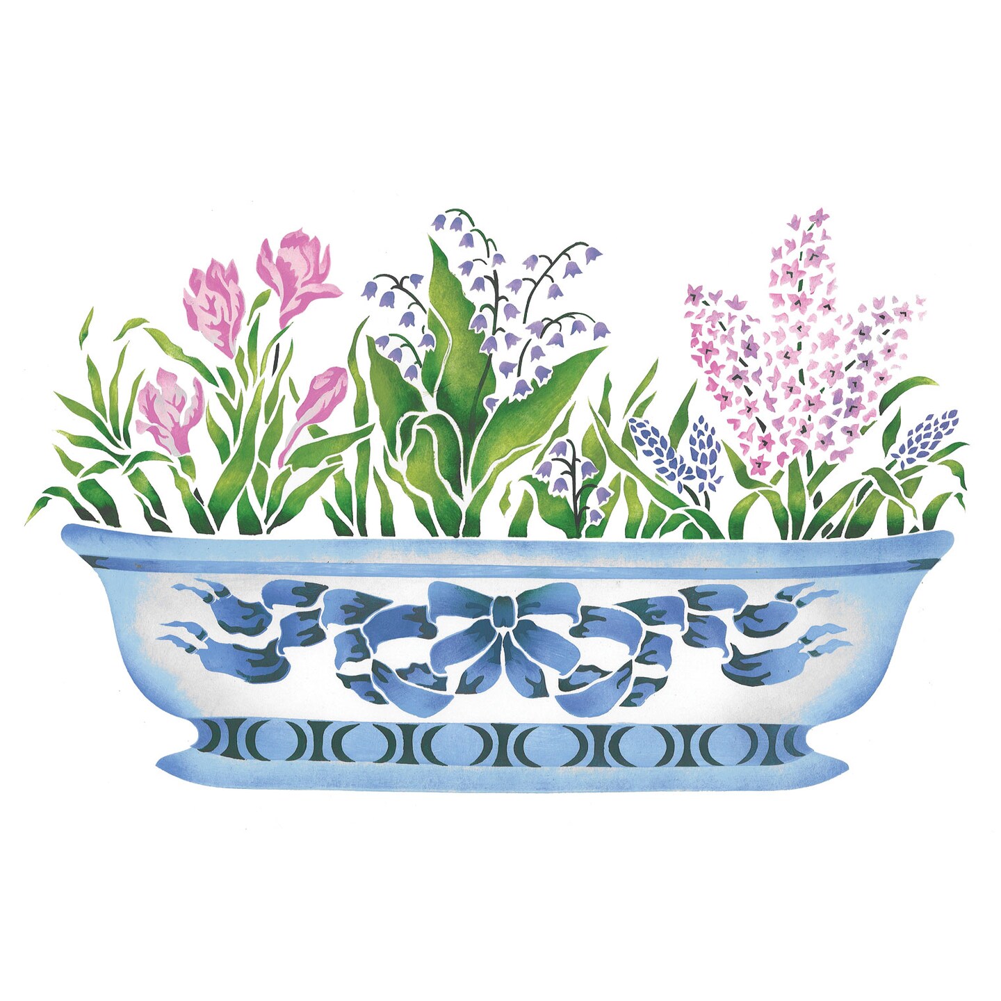 Spring Bulbs in Porcelain Bowl Wall Stencil | 1679 by Designer Stencils ...