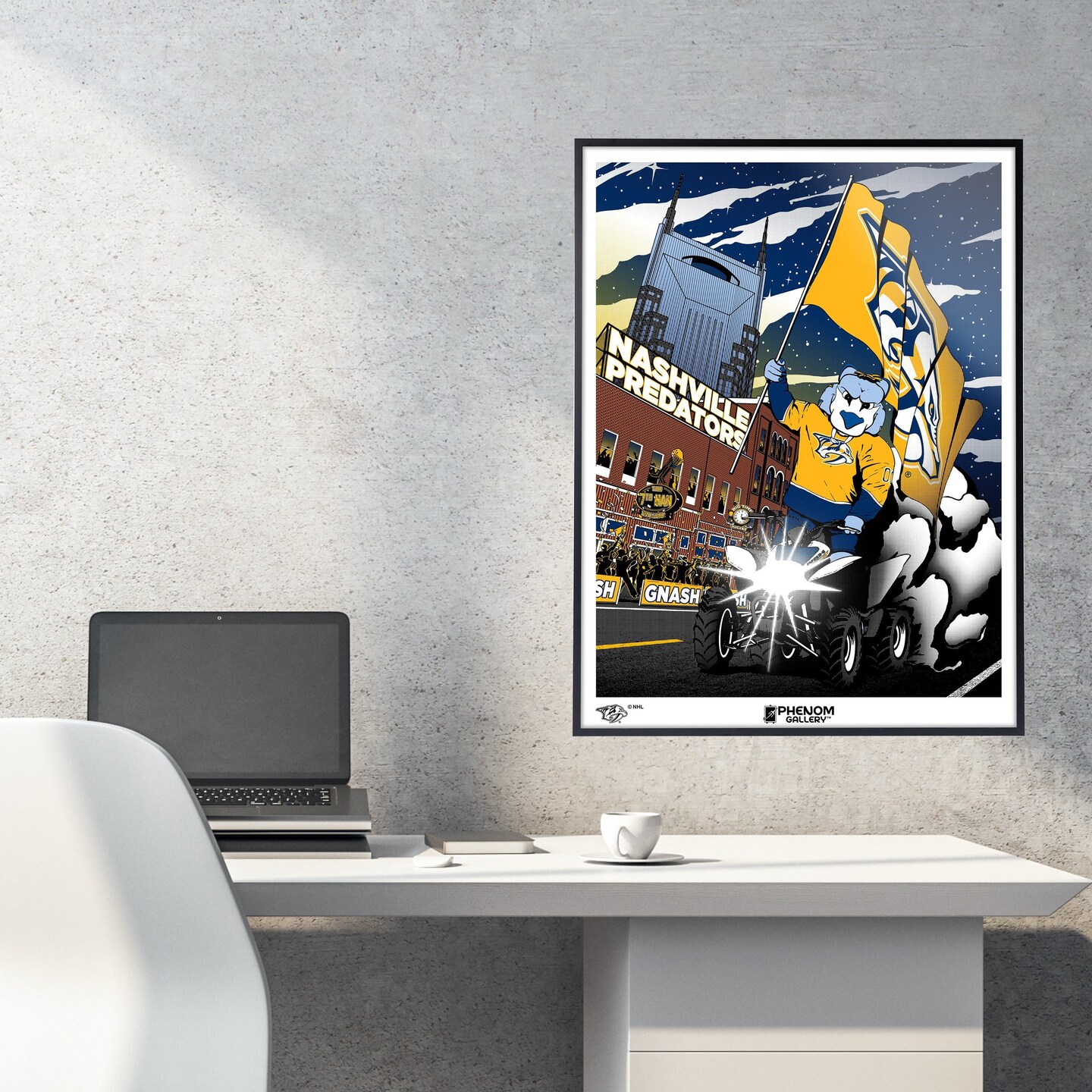 Phenom Gallery Nashville Predators Gnash Mascot 18" x 24" Deluxe Framed ...