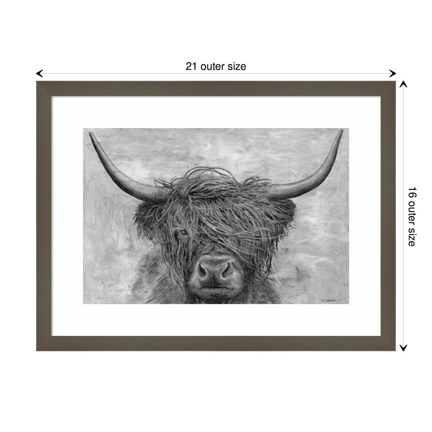 Norwegian Bison by Marie Elaine Cusson Wood Framed Wall Art Print ...