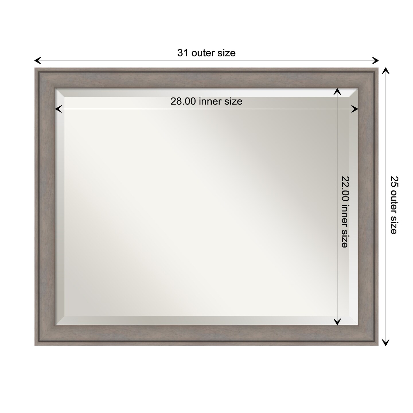 Beveled Wood Bathroom Wall Mirror, Greywash Frame | Michaels