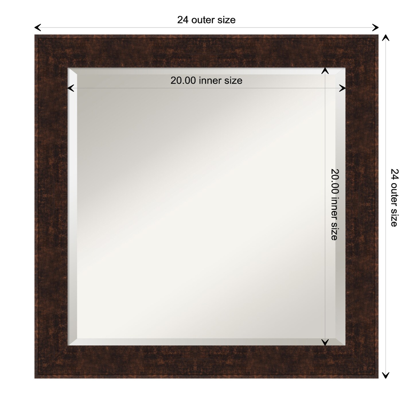 Beveled Bathroom Wall Mirror, William Mottled Bronze Narrow Frame ...