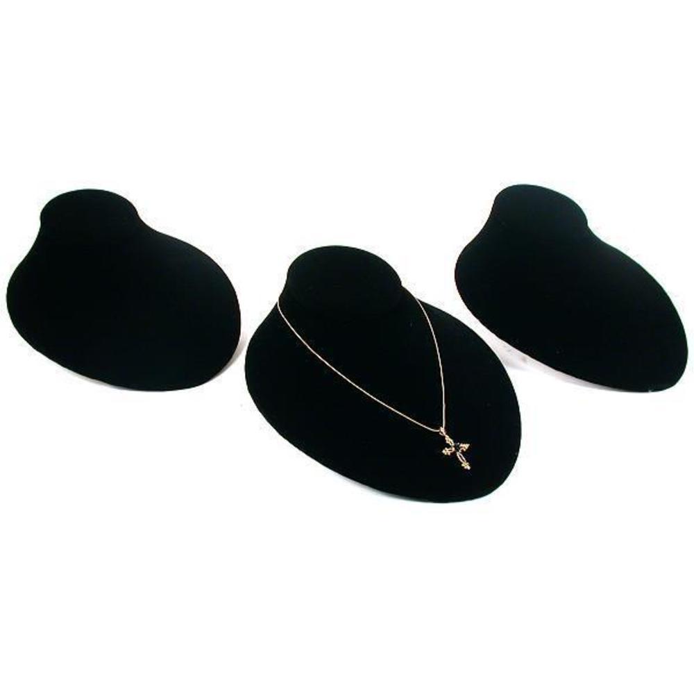 3 Black Velvet Necklace Chain Bust Showcase Jewelry Displays | Michaels