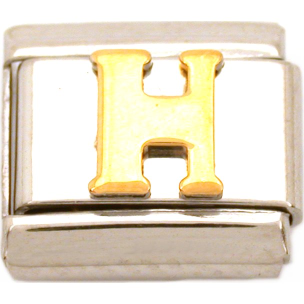 H Italian Charm Gold Plated Letter | Michaels
